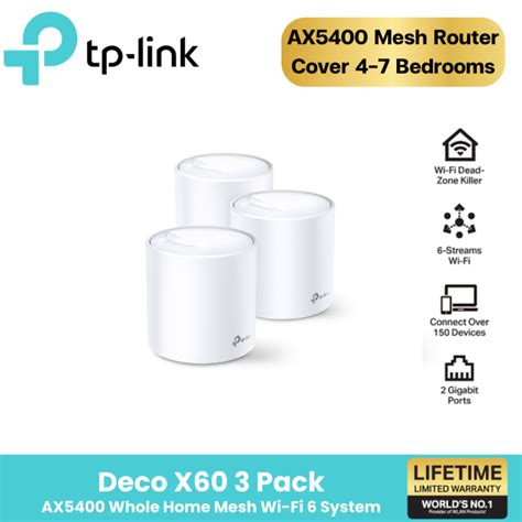 TP Link Deco X60 AX5400 Whole Home Mesh Wi Fi 6 System Lazada Co Th