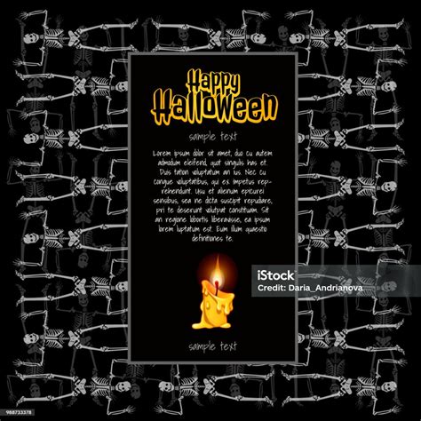 할로윈 휴가의 테마에의 포스터 초대 또는 텍스트에 대 한 공간을 가진 다른 카드의 밑그림 벡터 일러스트 레이 션 10월에 대한 스톡 벡터 아트 및 기타 이미지 Istock