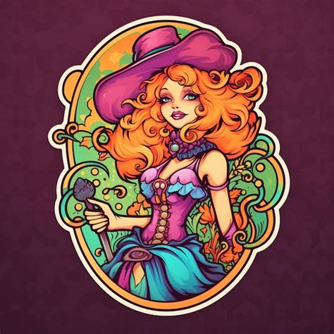 Premium Ai Image A Cartoon Girl With A Hat And A Wand In Her Hand