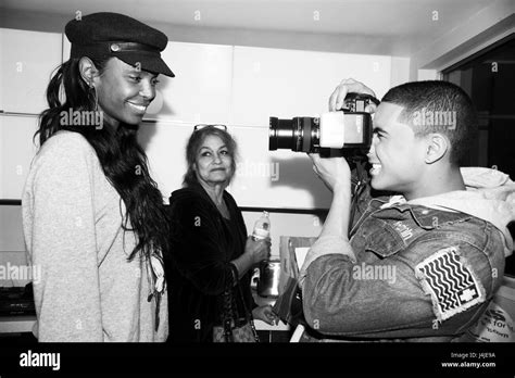 Quincy Brown And Mother Kim Porter On Set Of Quincy Brown Stay Awhile