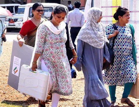 Polling Officials Leave To Their Respective Polling Stations