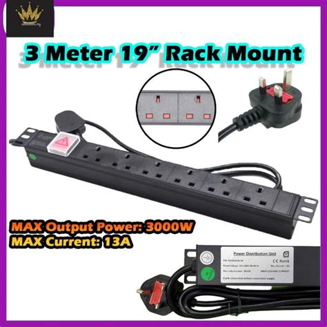 A Server Rack Extension Socket Power Distribution Unit Rackmount PDU Output Socket Power
