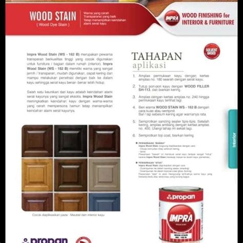 Promo Impra Wood Stain Ws 162b Propan Warna Kayu Cocoa Candy Walnut Brown Diskon 23 Di Seller