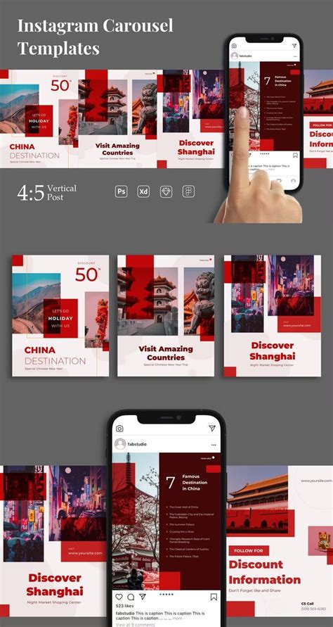 Travel Instagram Carousel Template Instagram Template Instagram