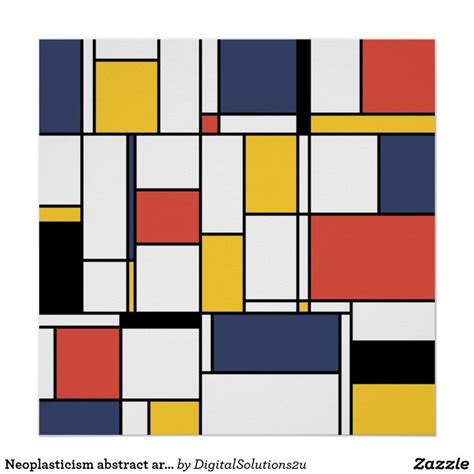 Neoplasticism Abstract Art Of Lines And Shapes Poster Zazzle