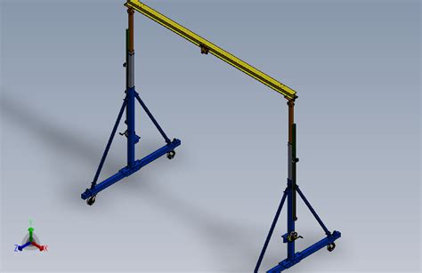 Y6346 龙门架 桁架 Telescopic Hoist Gantry Crane Stpsolidworks 2020模型图纸下载 懒石网