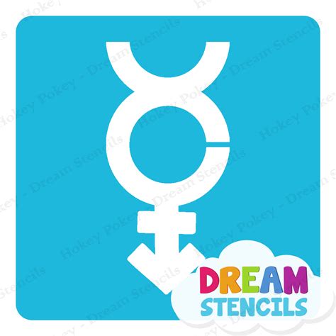 Non Binary Symbol Glitter Tattoo Stencil Hp 362 5pc Pack Hokey