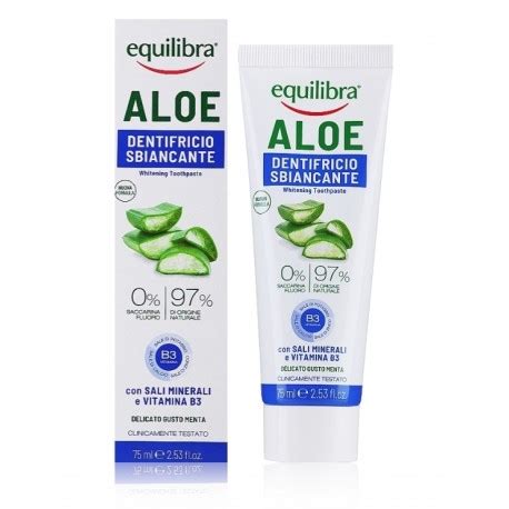 Equilibra Aloe Gel Whitening balinamoji dantų pasta su alaviju