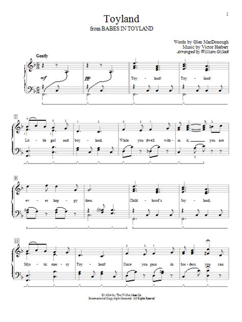 Victor Herbert Toyland Sheet Music Notes Sheet Music Sheet Music