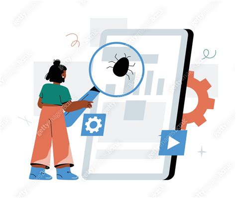 Female Software Tester Detecting Bug On Mobile App Flat Vector Illustration Symbolizing App