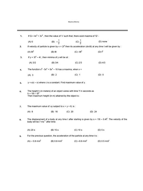 Maxima Minima Pdf