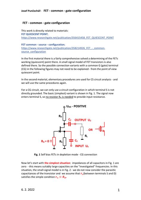 Pdf Fet Common Gate Configuration