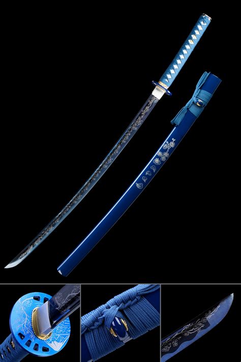 Blue Blade Katana, Handgefertigtes Japanisches Katana Samurai-schwert ...