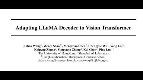Adapting LLaMA Decoder To Vision Transformer YouTube