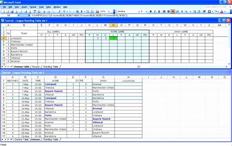 10 excel league table template excel templates