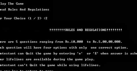 C Coding And Stuff Kaun Banega Crorepati Who Wants To Be A Millionaire