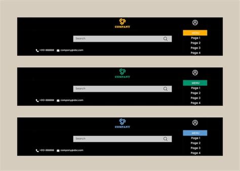 Premium Vector Website Header Modern And Minimalist Ui Ux Concept
