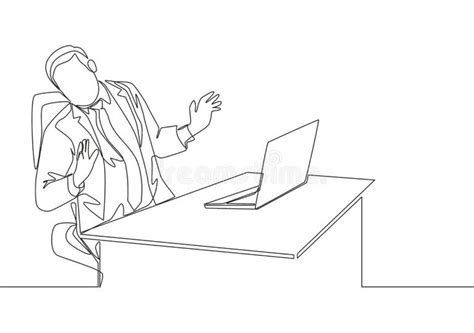 One Single Line Drawing Manager Stock Illustrations 1566 One Single