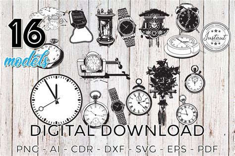 CLOCK SVG Clock PNG Clock Template Clock Face Cut File Etsy