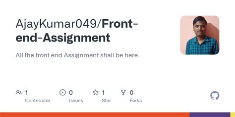 Github Ajaykumar049front End Assignment All The Front End Assignment Shall Be Here