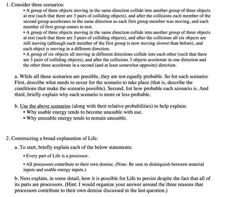 1 consider three scenarios a group of three objects