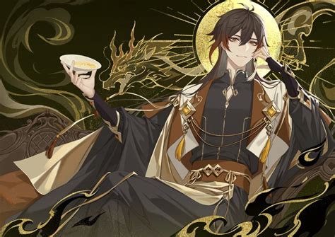 Zhongli Genshin Impact Drawn By Achichi Ovo Danbooru