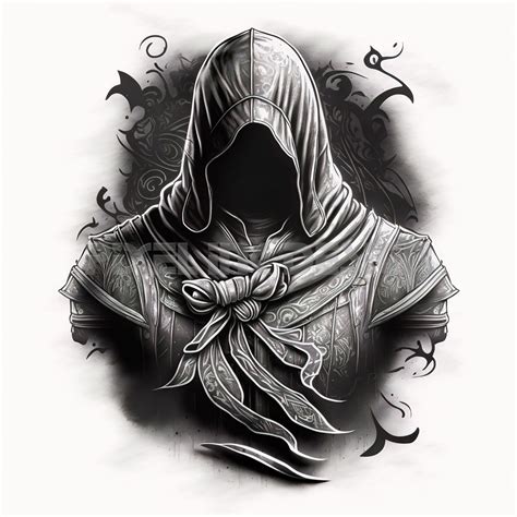 Hooded Assassin Tattoo Design Download High Resolution Digital Art Png