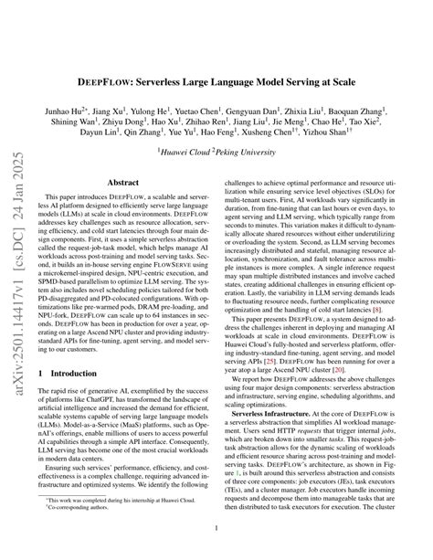 Pdf Deepflow Serverless Large Language Model Serving At Scale