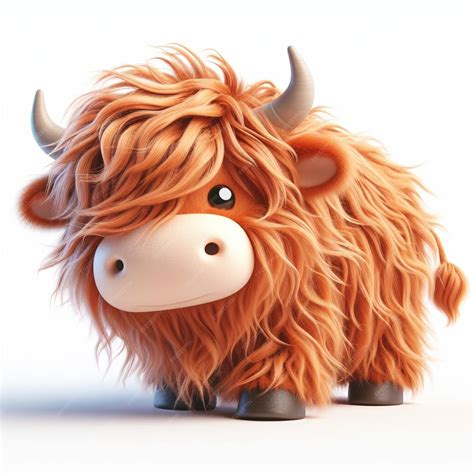 Funny Scottish Cow 3d Cartoon Scotland Highlands Invitation Card Ai