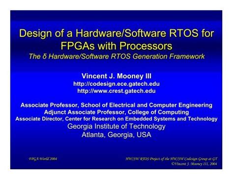 Design Of A Hardware Software Rtos For Fpgas With Processors