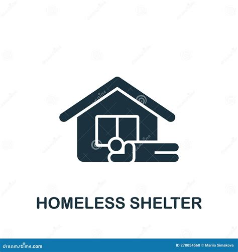Homeless Shelter Icon Monochrome Simple Sign From Charity And Non