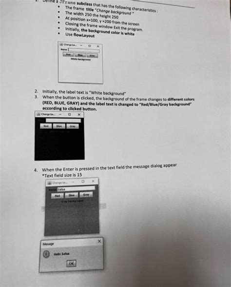 Solved A Jframe Subclass That Has The Following