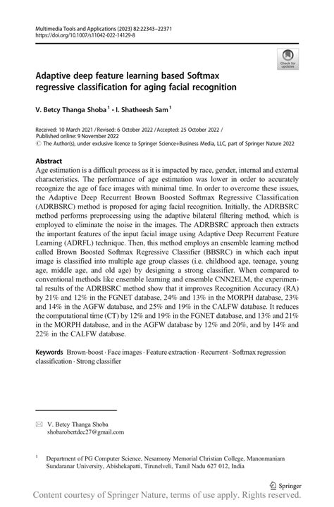 adaptive deep feature learning based softmax regressive classification