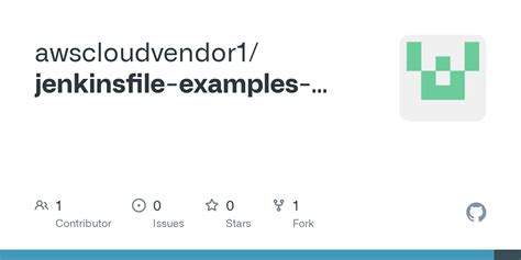 Github Awscloudvendor Jenkinsfile Examples Master