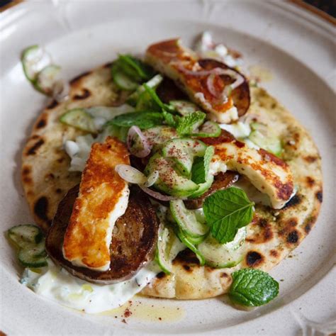 Eggplant And Halloumi Flatbreads Cinder
