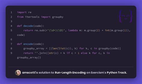 Amscottis Solution For Run Length Encoding In Python On Exercism
