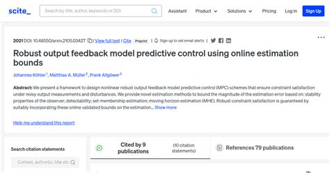 robust output feedback model predictive control using online estimation
