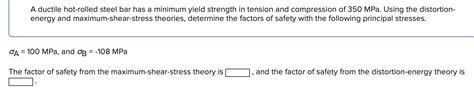 Solved A Ductile Hot Rolled Steel Bar Has A Minimum Yield Chegg
