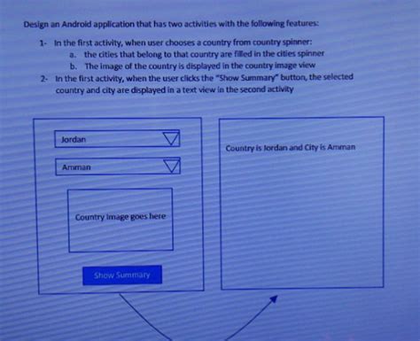 Solved Design An Android Application That Has Two Activities Chegg