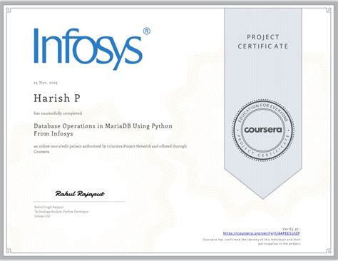 completed a guided project on database automation harish parthasarathy posted on the topic