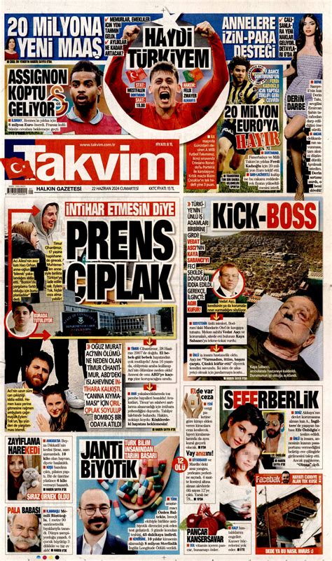 Takvim Gazetesi Takvim Manşet Oku Haberler 22 Haziran 2024