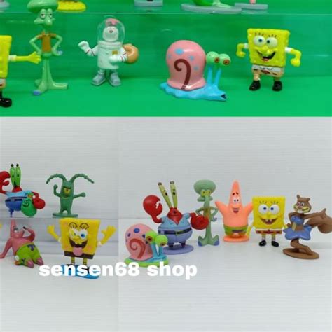 Jual Spongebob Action Figure Set Pajangan Miniatur Mainan Hiasan Kue Cake Topper Shopee Indonesia
