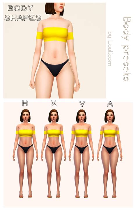 Body Shapes Female Body Presets The Sims 4 Create A Sim Curseforge