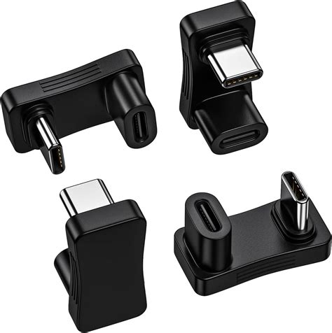 Amazon Com DuHeSin USB C 180 Degree Adapter 4 Pack 180 USB C Angle Adapter Male To Female