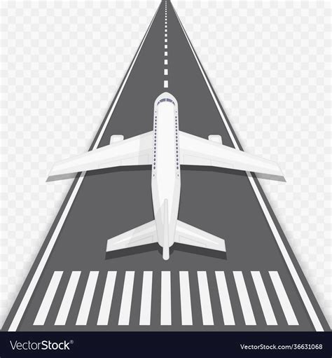 Airplane On Runway Royalty Free Vector Image Vectorstock