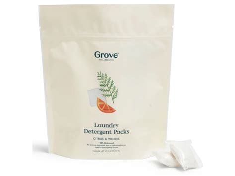 Grove Collaborative Laundry Detergent Packs Citrus And Woods 8 Loads 5 4 Oz 154 G Ingredients