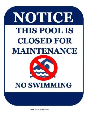 Printable Pool Closed Sign Free Printable Signs Off