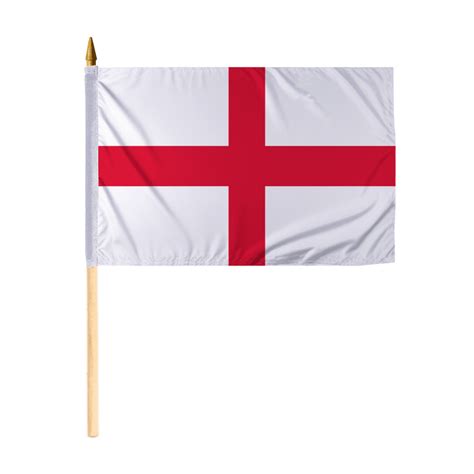 Promopatriot Small England National Desk Flag 12x18 Inch 24 Wood Stick Polyester Double