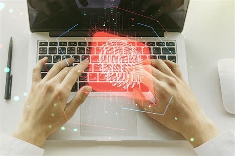 Premium Photo Multi Exposure Of Creative Fingerprint Hologram With