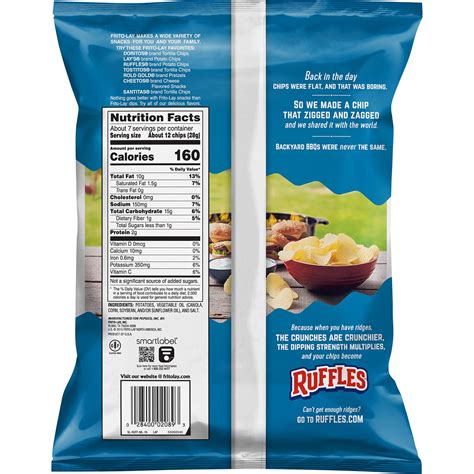 Ruffles Original Potato Chips 65 Oz 184g Export Click Cuisine